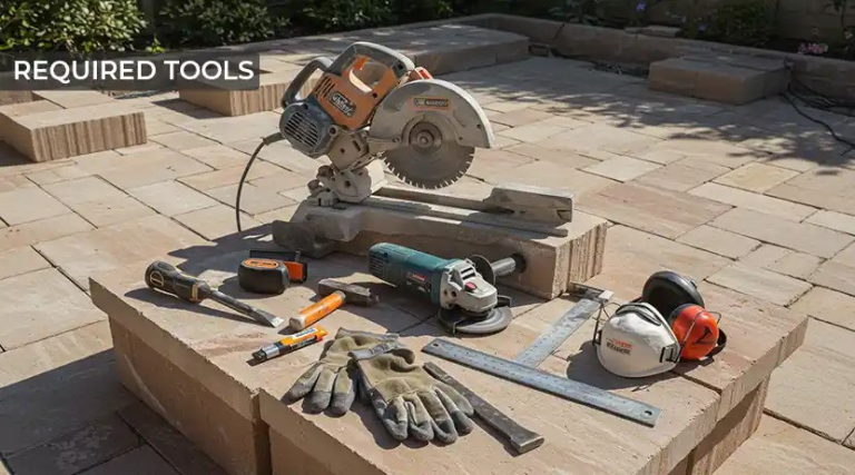 How to cut Indian Sandstone Paving