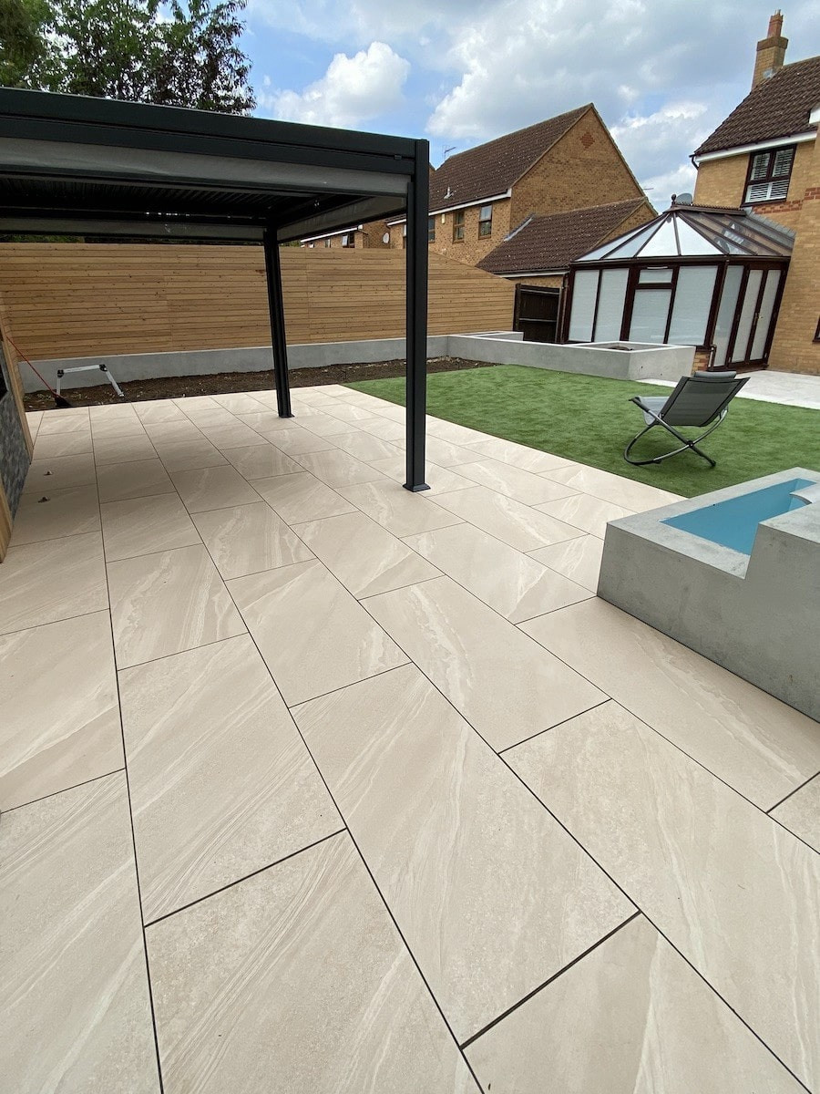 Bianco Slate Effect Outdoor Porcelain Paving Slabs - 1200x600mm ...