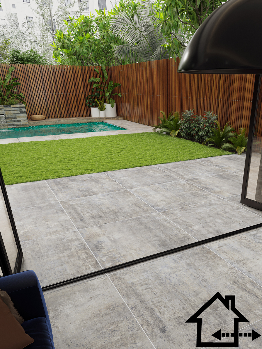 Murales Grey Italian Large Format Outdoor Tile - 1000x1000mm