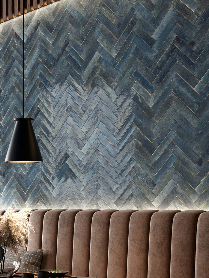 Soho Blu Luxury Italian Gloss Wall Tile - 60x250